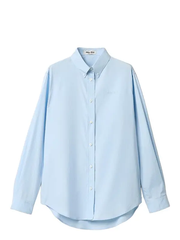 Miu Miu Poplin Shirt - Sapphire Blue