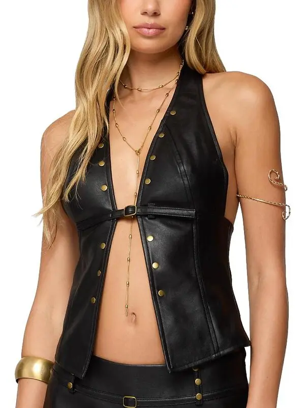 EDIKTED Split Front Top - Black