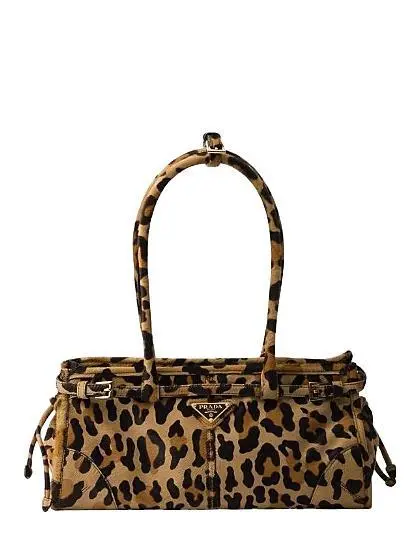 Prada Bonnie Medium Printed Leather Handbag - Neutral