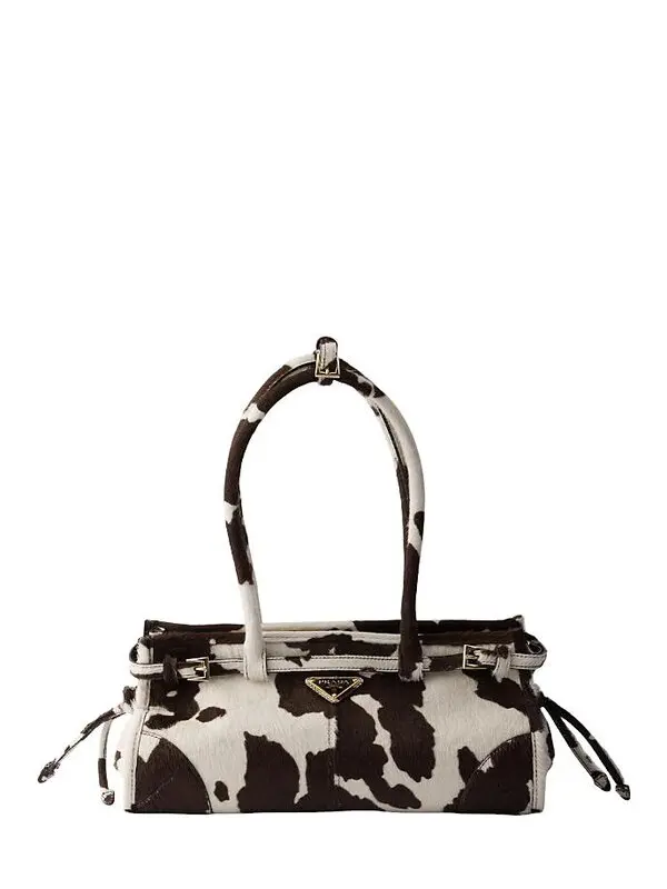 Prada Bonnie Medium Printed Leather Handbag - White