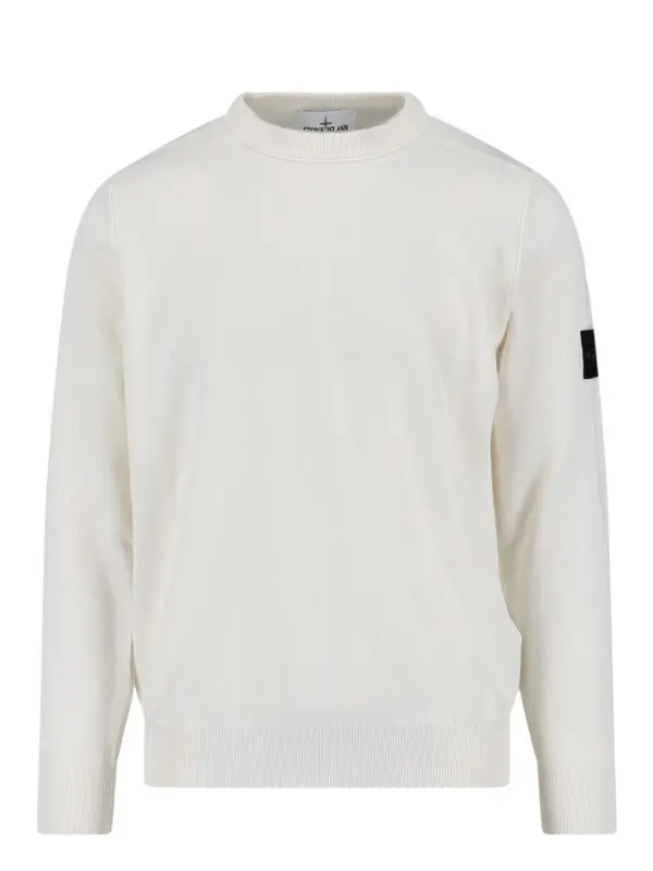 Stone Island Knitted Organic Cotton Sweater - White