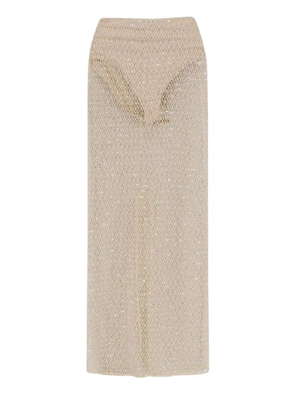 PatBO Crochet Long Skirt - Beige