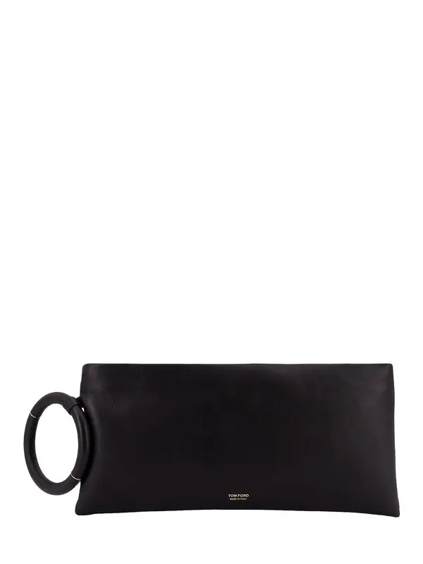 TOM FORD Aura Leather Clutch Bag - Black
