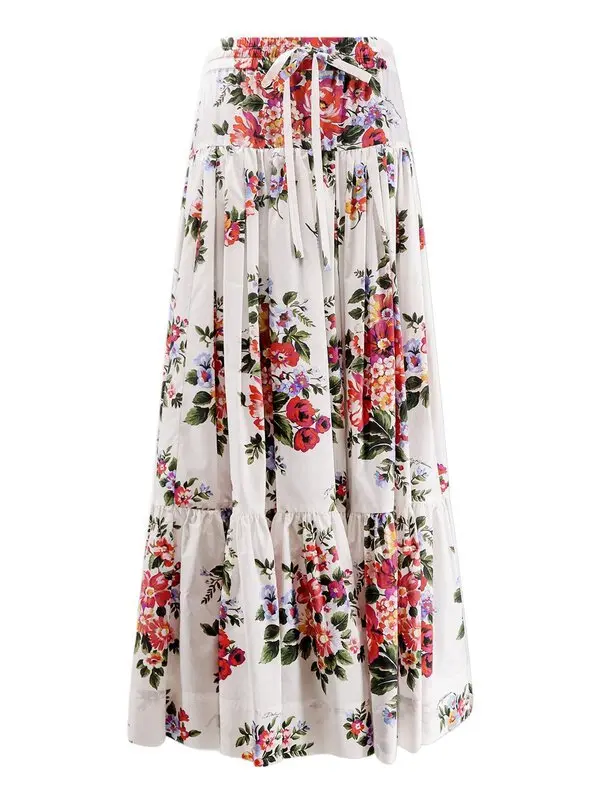Dolce & Gabbana Cotton Long Skirt - White