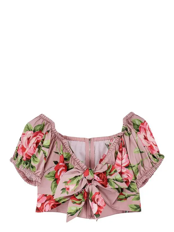 Dolce & Gabbana Cotton Top With Print - Pink