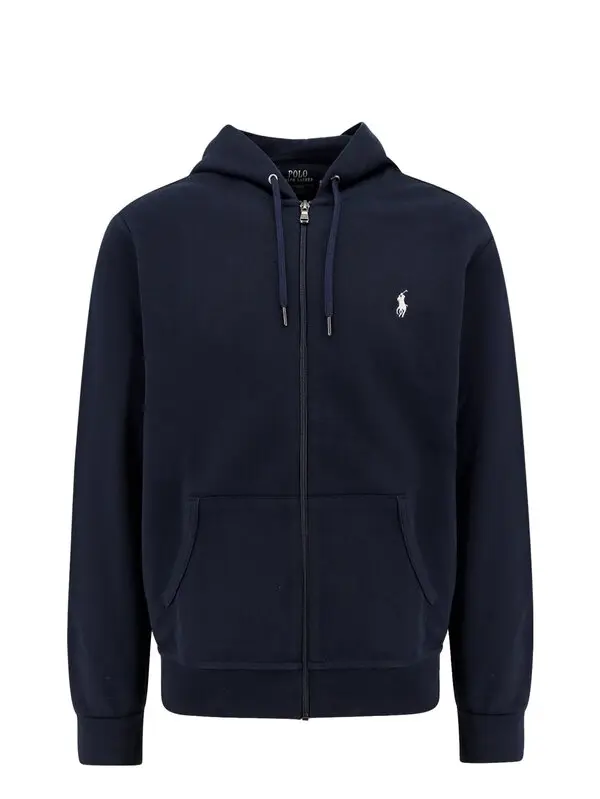 Polo Ralph Lauren Cotton Blend Sweatshirt With Embroidered Logo On The Front - Blue