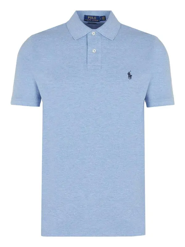 Polo Ralph Lauren Cotton Polo Shirt With Embroidered Logo On The Front - Blue