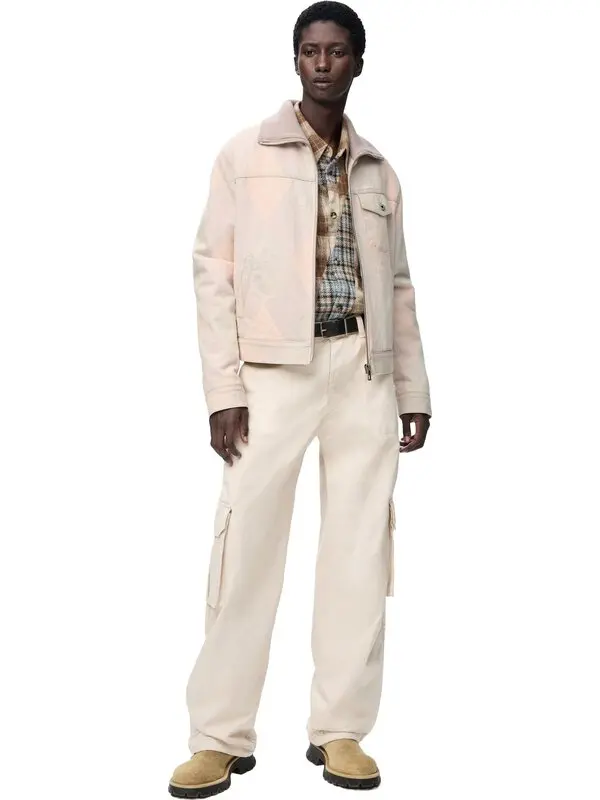 Loewe Zip-up Denim Jacket - Beige