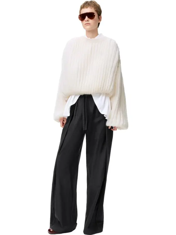 Loewe Pyjama Trousers In Silk And Cotton - Black