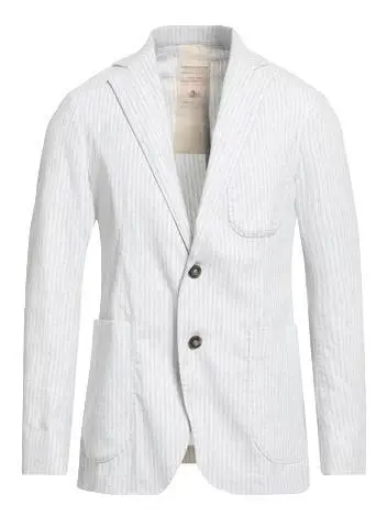 MESSAGERIE Patrizio Piscaglia Striped Single-breasted Blazer - Grey