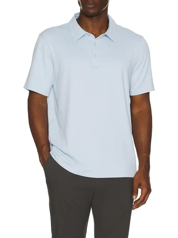 Beyond Yoga All In Active Polo In Baby Blue - Blue Mist