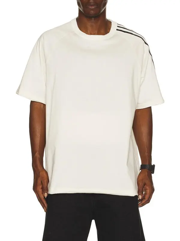 Y3 3s Tee In Beige - Chalk White