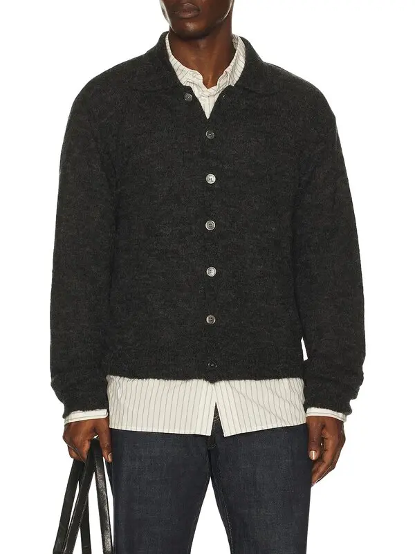 Our Legacy Evening Polo - Charcoal Melange Fuzzy Alpaca