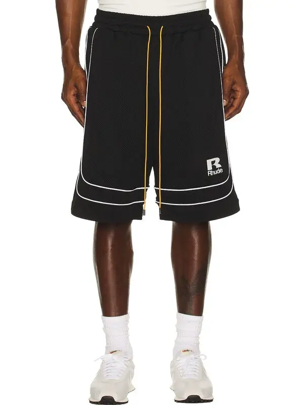 Rhude Baggy Mesh Basketball Short - Black & White