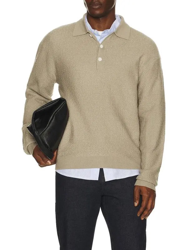FRAME Polo Sweater - Warm Grey