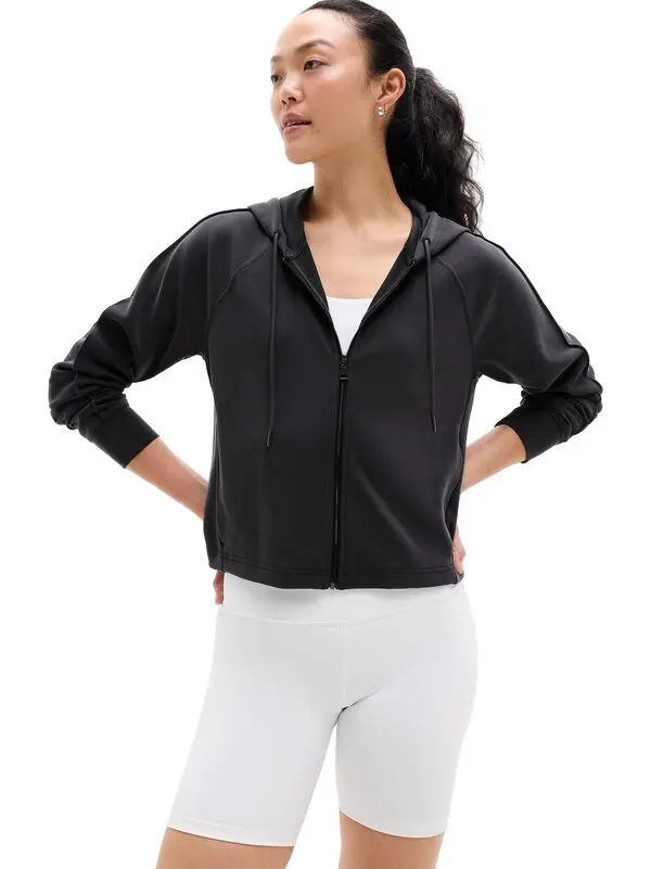 Athleta Seasoft Crop Full Zip - Black