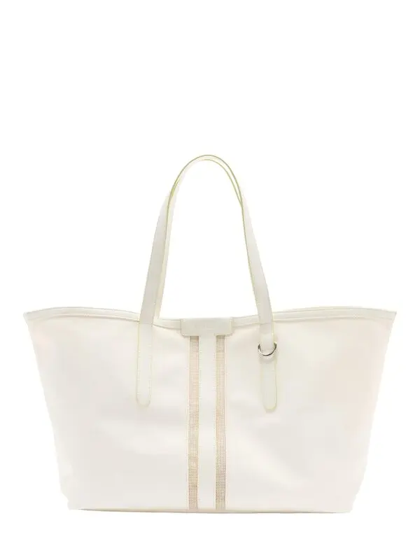 Athleta Coated Canvas Carry All Tote - Magnolia White/spark