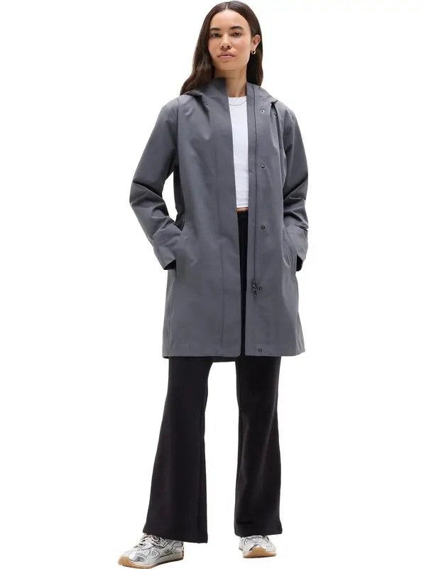 Athleta Rainout Ridge Long Trench - Slate