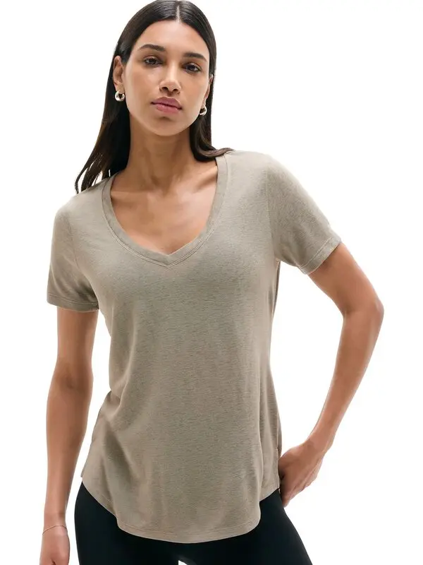 Athleta Breezy Scoop V-neck Tee - Willow