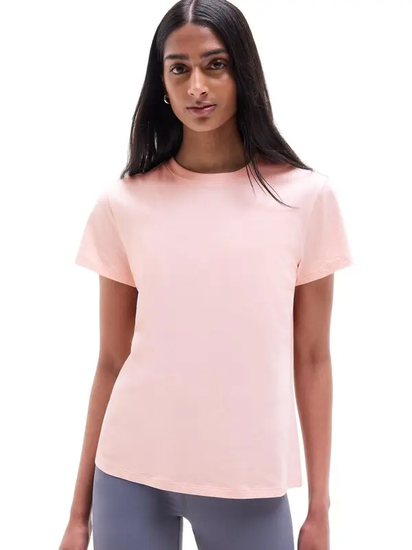 Athleta Classic Cotton Tee - Pink Sand