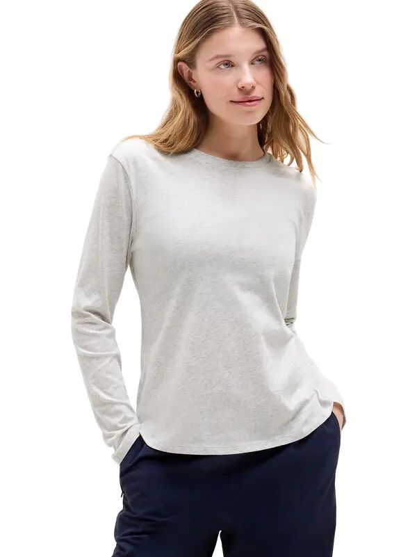 Athleta Classic Cotton Top - Fog Grey Heather