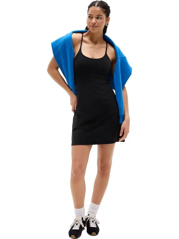 Athleta Transcend Scoop Neck Mini Dress - Black