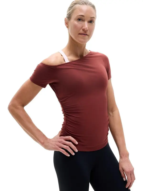 Athleta Move With Ease One Shoulder Tee - Cinnamon