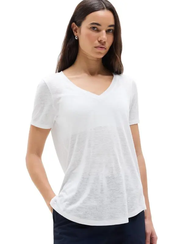 Athleta Breezy Scoop V-neck Tee - Bright White