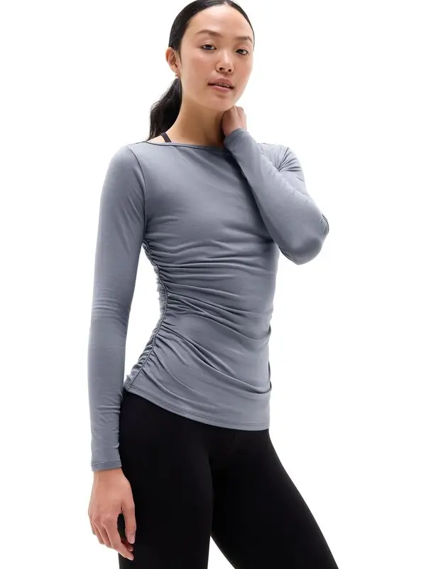 Athleta Move With Ease Boatneck Top - Slate