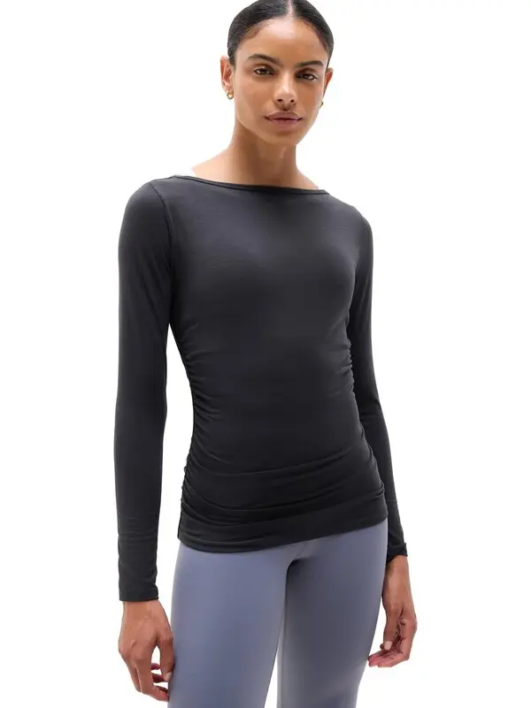 Athleta Move With Ease Boatneck Top - Black