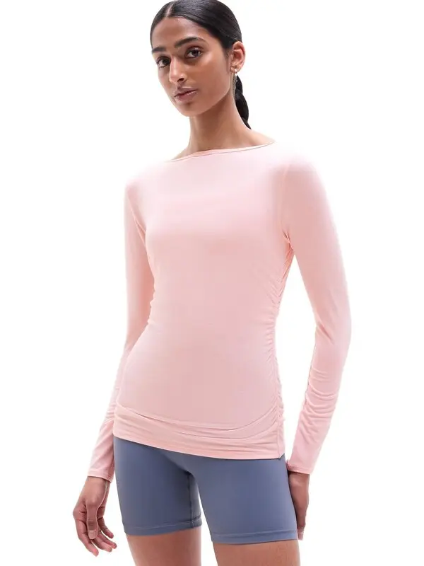 Athleta Relaxed Boatneck Top - Pink Sand