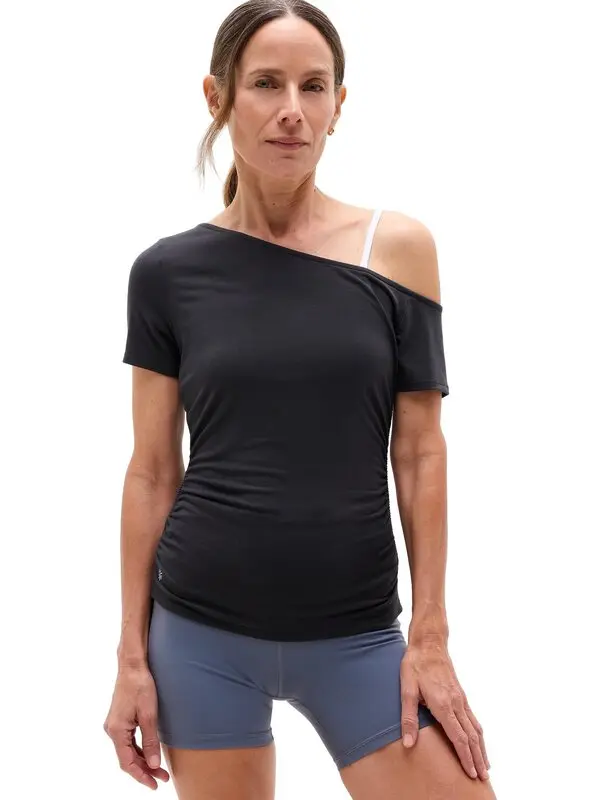 Athleta One-shoulder Relaxed T-shirt - Black