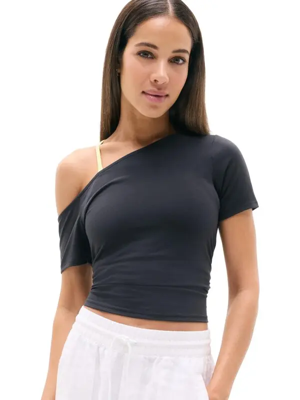 Athleta One-shoulder Relaxed T-shirt - Black