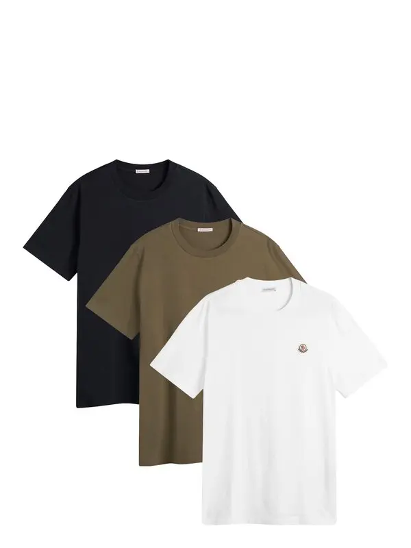 Moncler Short Sleeve 3 Pack Cotton T-shirts - Multi