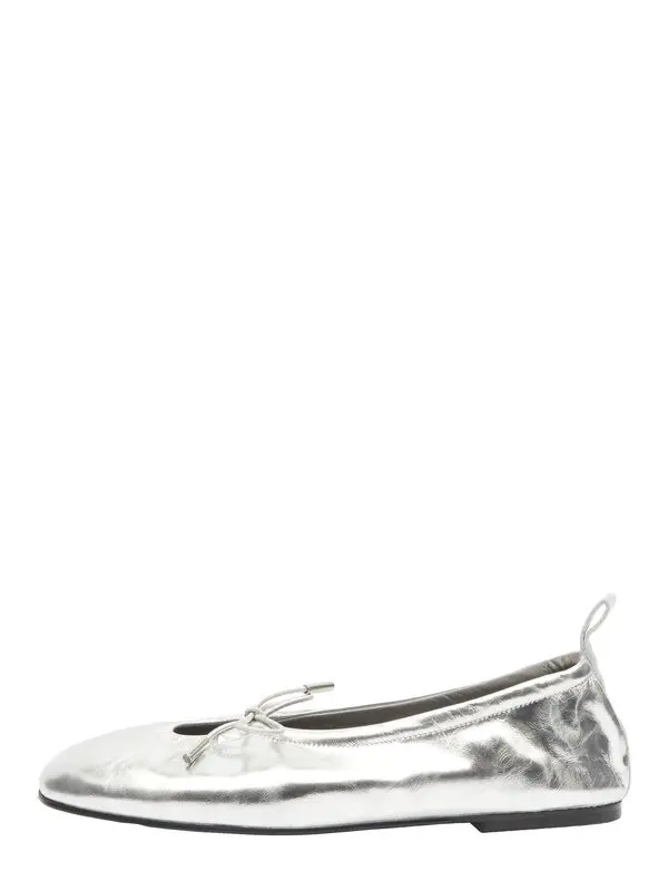 ALOHAS Rosalind Leather Ballet Flats - Shimmer Silver