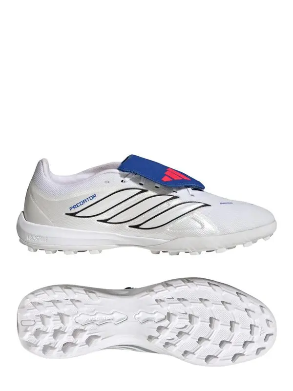 Adidas Predator League Fold-over Tongue Turf Football Shoes - Cloud White / Zero Metalic / Royal Blue