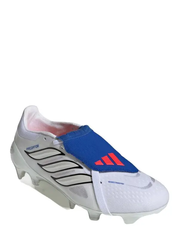 Adidas Predator Pro Firm Ground Soccer Cleats - Cloud White / Zero Metalic / Royal Blue