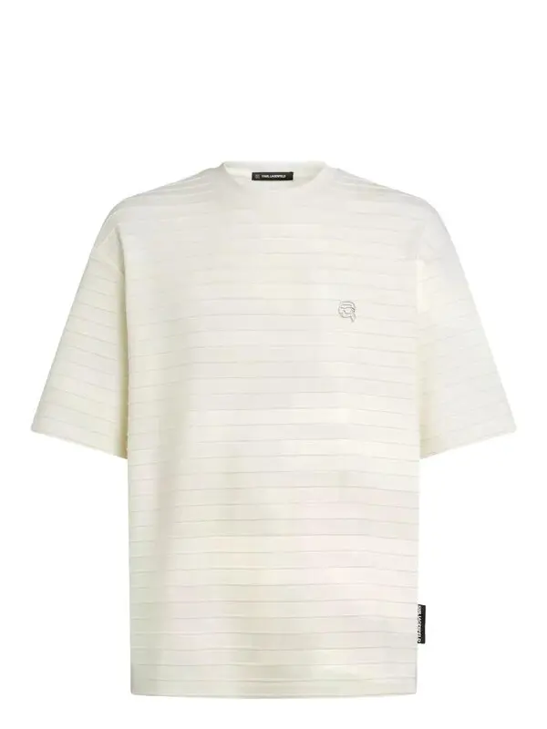Karl Lagerfeld Ikon Structure Striped T-shirt - Neutrals