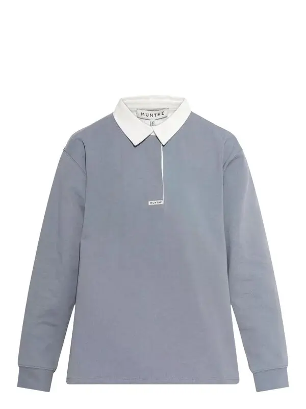 Munthe Becent Long-sleeved Polo Top - Blue