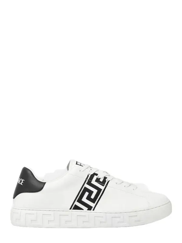 Versace Greca Embroidered Sneakers - White