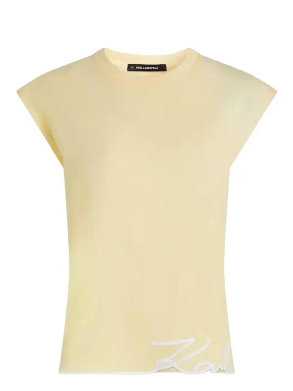 Karl Lagerfeld Signature-hem Tank Top - Yellow