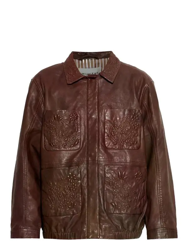 Munthe Floral-embroidered Pocket Jacket - Brown