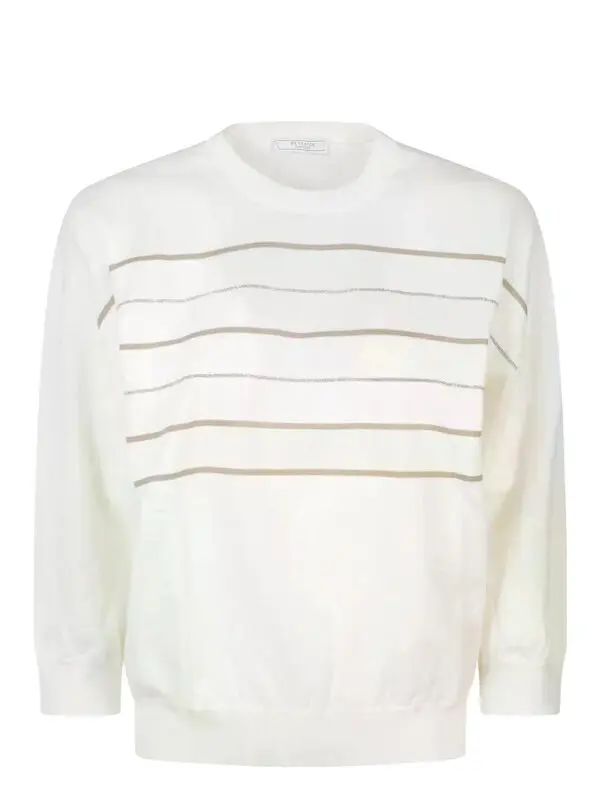 Peserico Horizontal-stripe Sweater - White