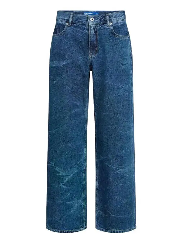 Karl Lagerfeld Wrinkle-effect Wide Leg Jeans - Blue