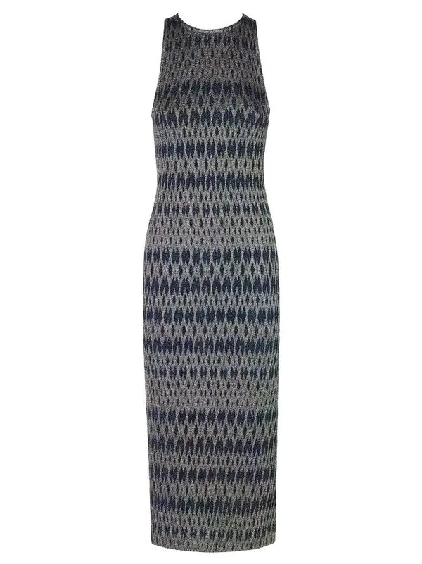 Missoni Zigzag-pattern Midi Dress - Blue