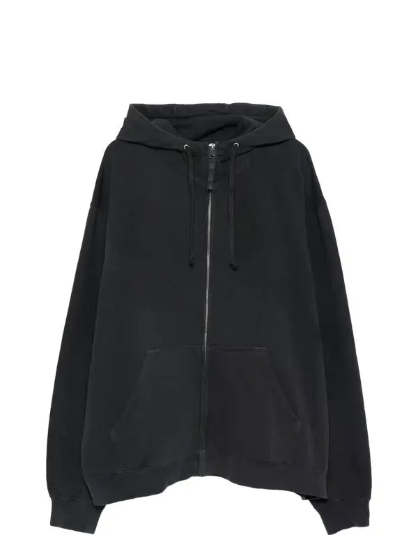 MAISON MARGIELA Hooded Zip-up Top - Black
