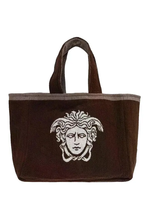 Versace Medusa Embroidery Tote Bag - Brown