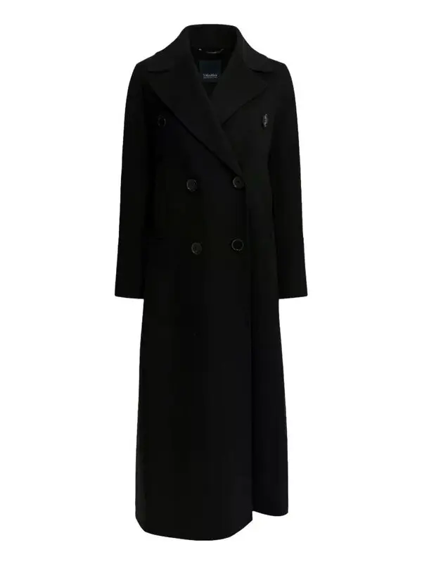 Max Mara Button Virgin Wool Coat - Black