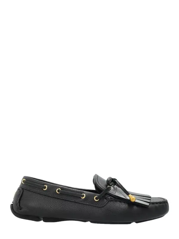 JIMMY CHOO Manon Leather Boat Shoes - Black