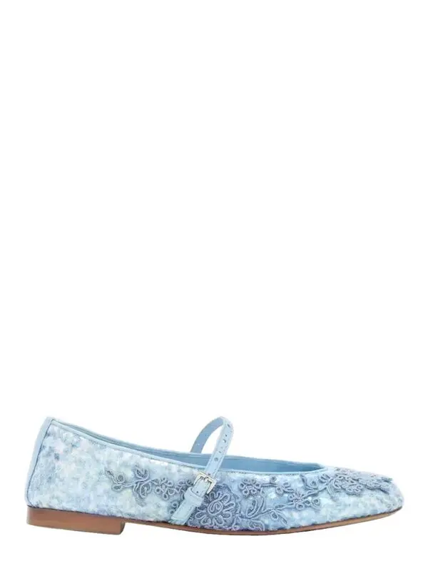 Ermanno Scervino Floral-embellished Ballet Flats - Blue